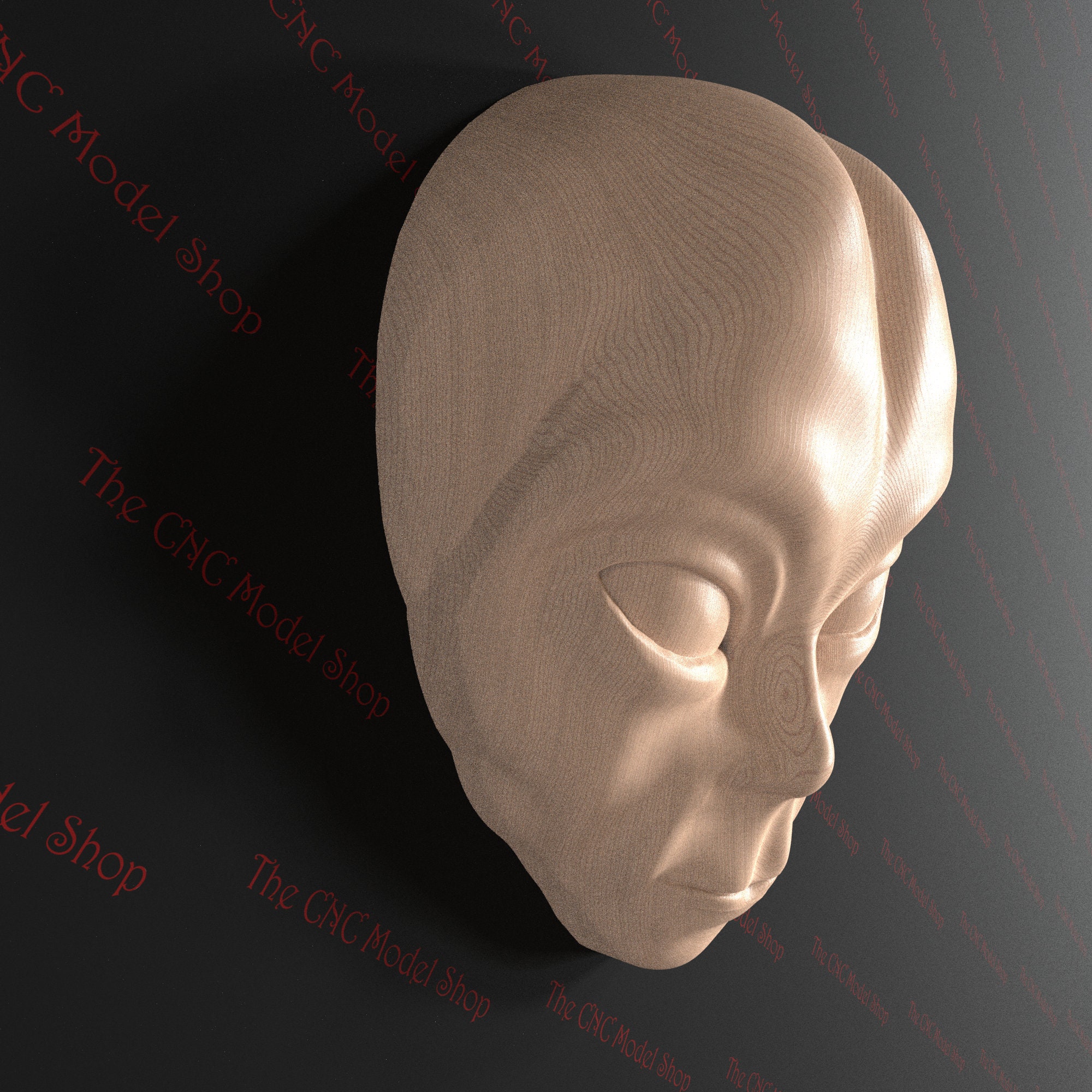 3 Pcs 3D Relief STL File of an Alien Head Wall Mount for CNC - Etsy