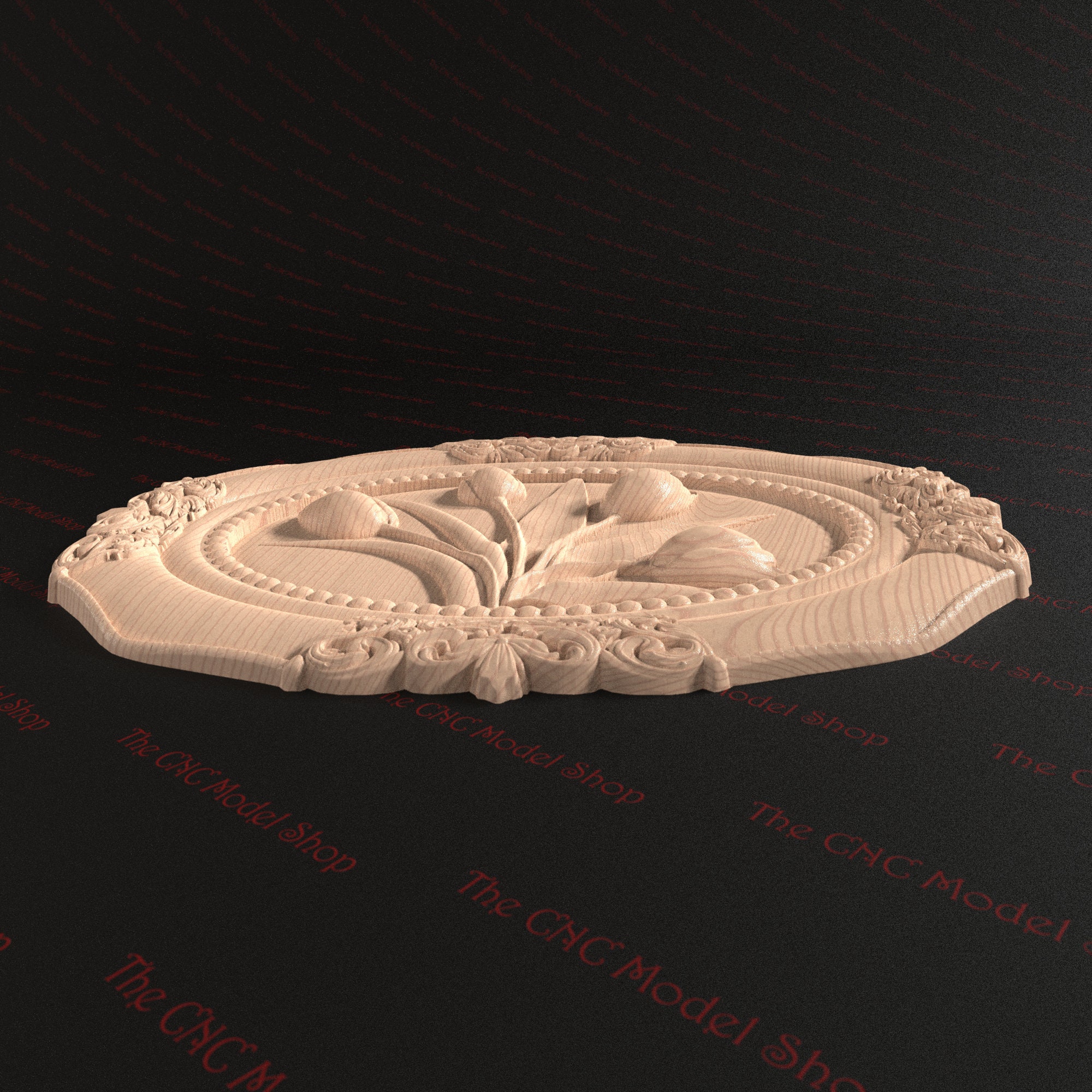 3D STL Relief File of a Floral Design in Frame for CNC Router - Etsy