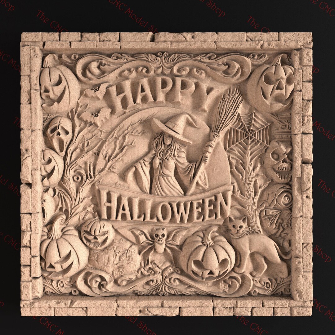 Happy Halloween 3D STL Relief File for CNC Carving/engraving - Etsy