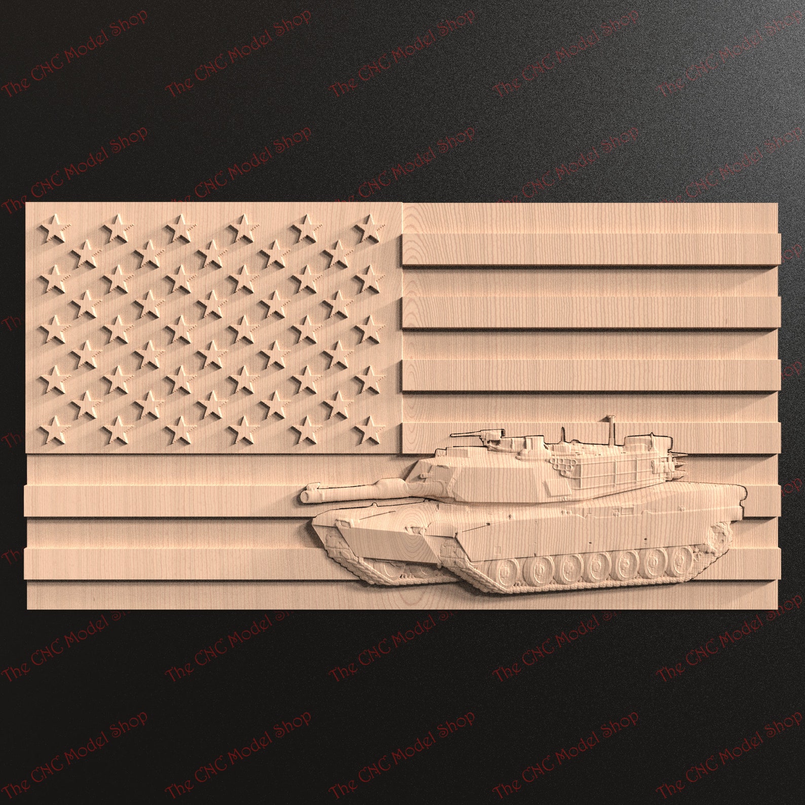 3 Pcs. 3D STL CNC Router File of the American Flag With M1 - Etsy