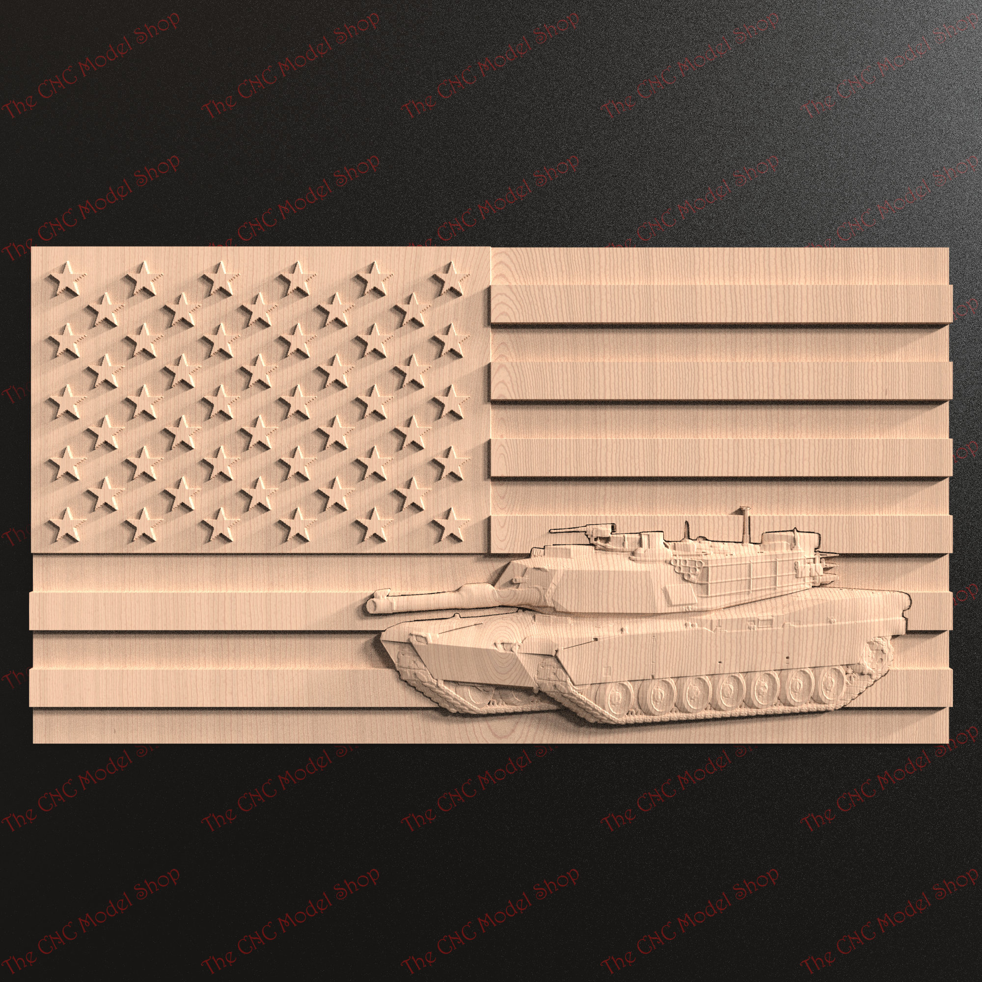 3 Pcs. 3D STL CNC Router File of the American Flag With M1 - Etsy