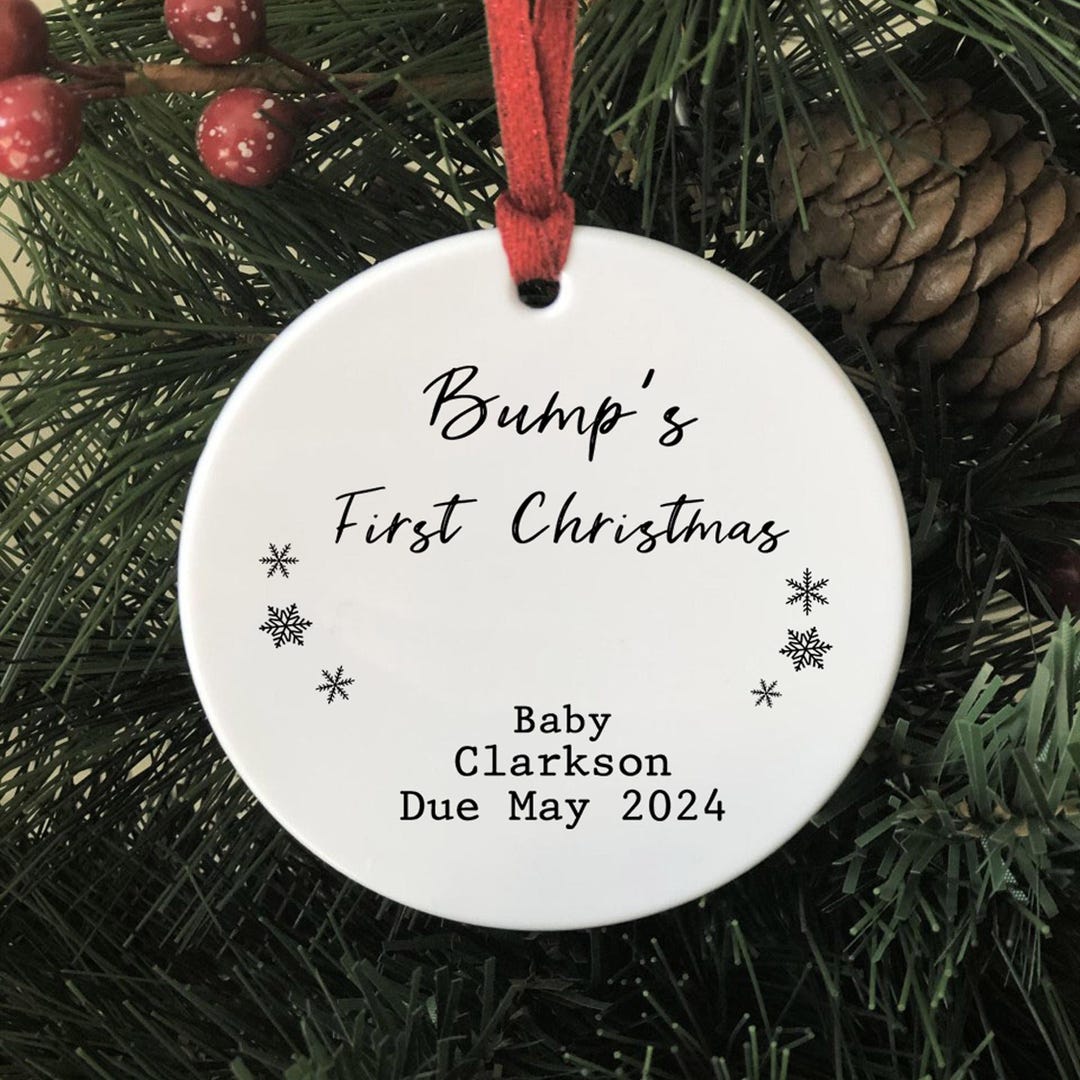 Bump's First Christmas, Personalised Expecting Parents Christmas Tree ...