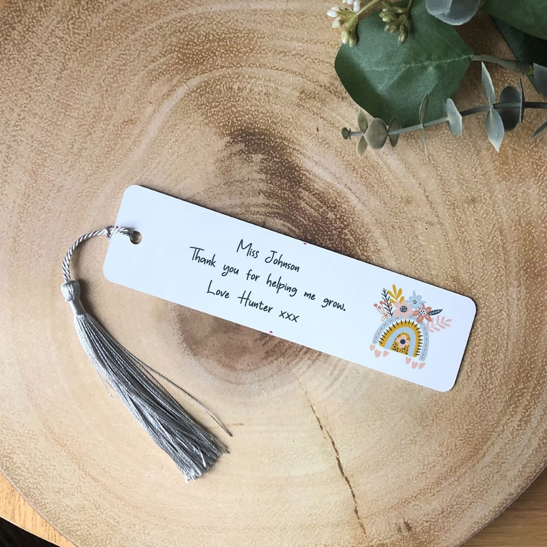 Thank You for Helping Me Grow Bookmark, Teacher Personalised Metal ...