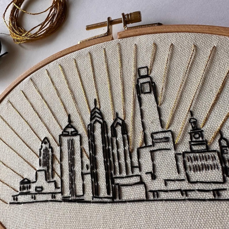 Philly Skyline Embroidery Kit - Etsy