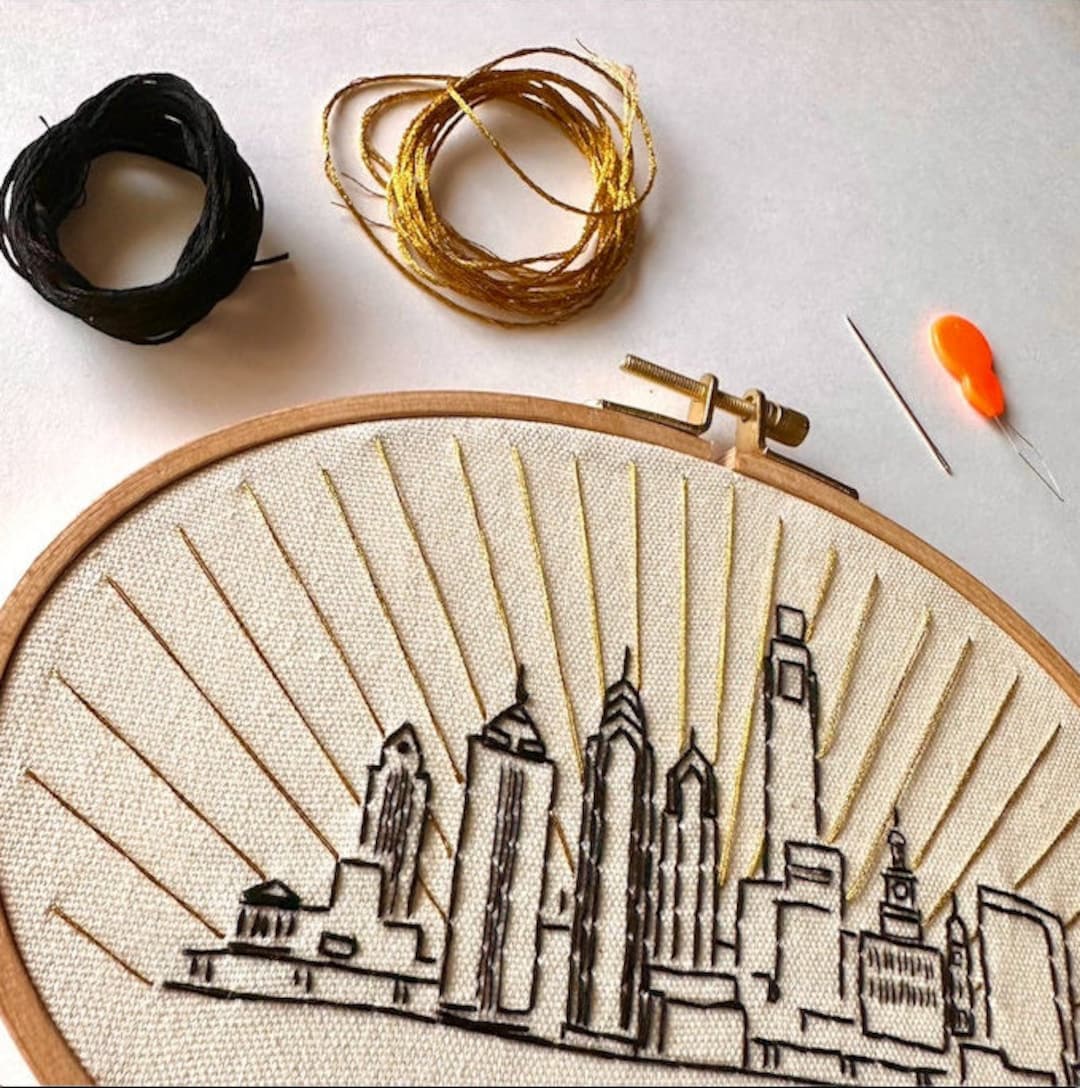 Philly Skyline Embroidery Kit - Etsy