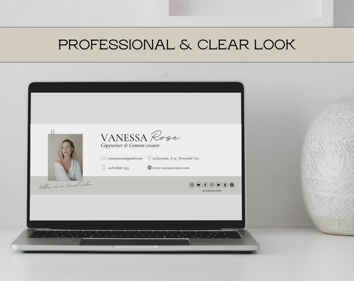 02 Modern Minimal Gmail Email Signature Design Template - Etsy