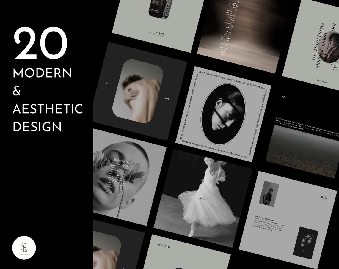 20 Modern I Aesthetic Instagram Post Templates for Canva, Instagram ...
