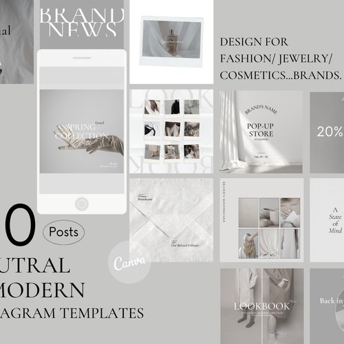 30 Minimalist & Modern Instagram Post Templates I Canva - Etsy