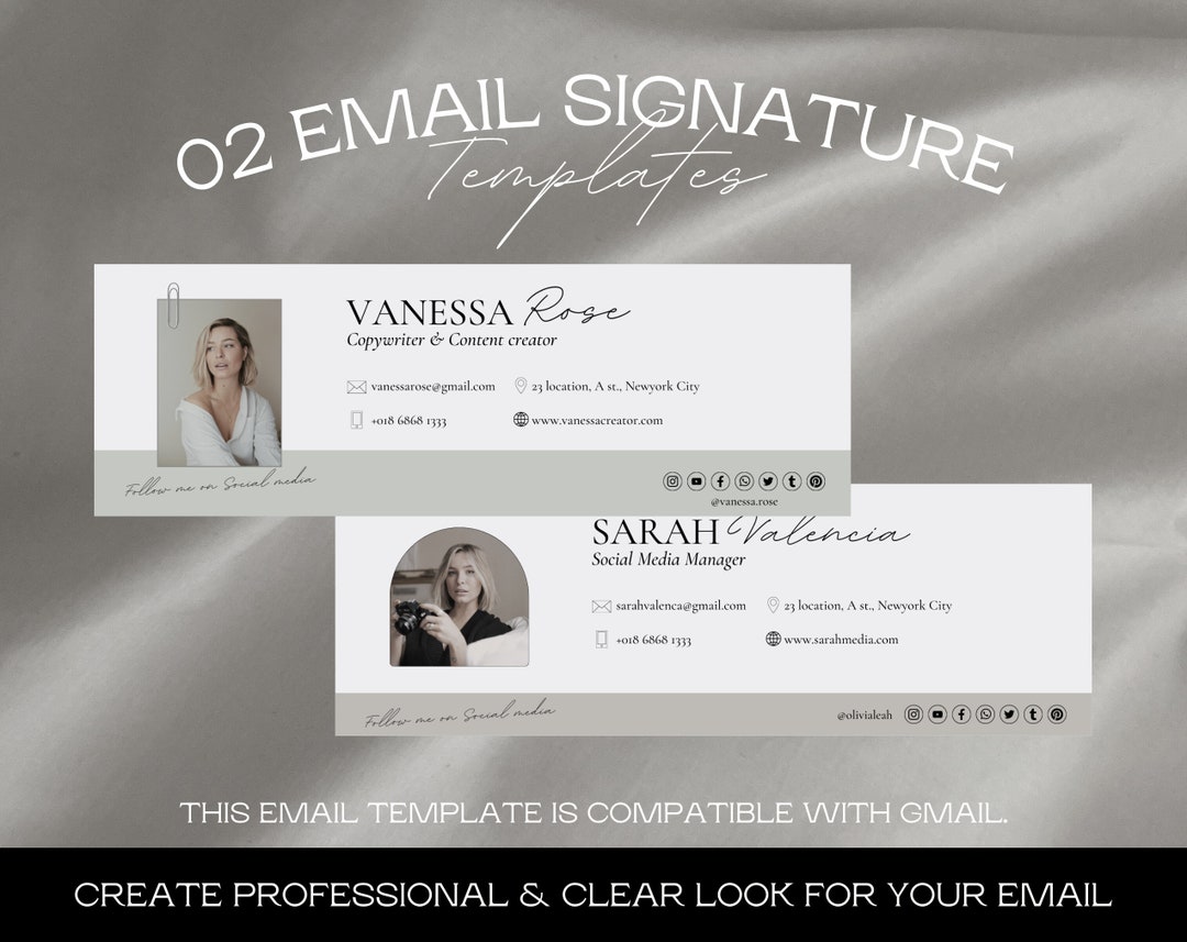 02 Modern | Minimal Gmail Email Signature Design Template, Email ...