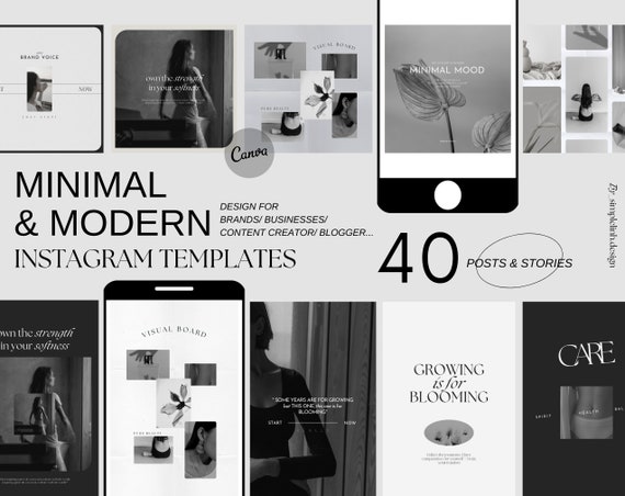 40 Modern Minimalist Instagram Post Template Canva Instagram - Etsy