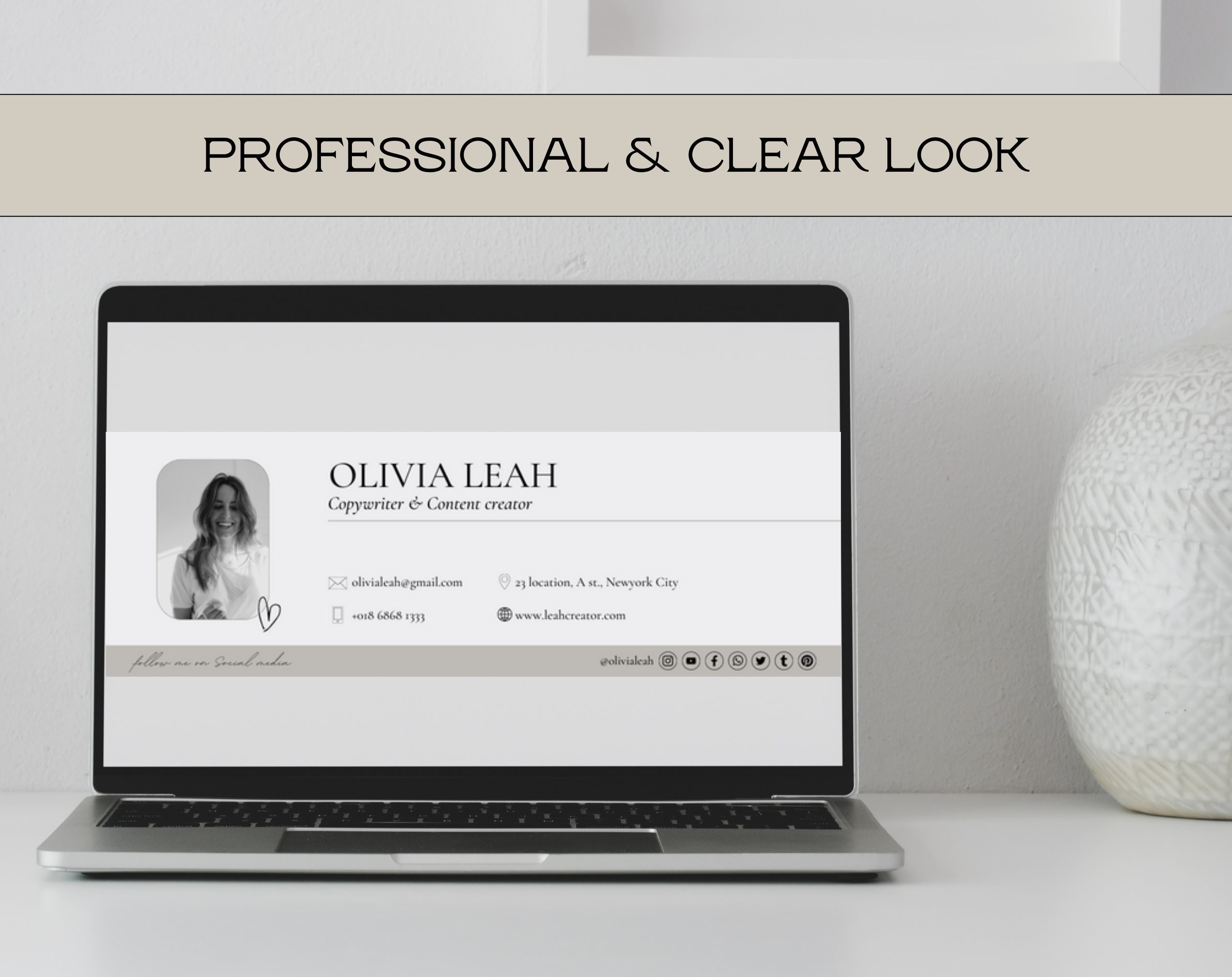 02 Modern | Minimal Gmail Email Signature Design Template, Email ...