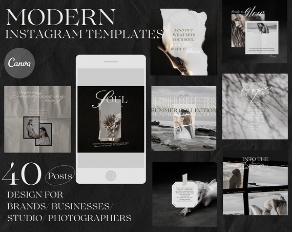 40 Modern Instagram Post Templates Professional Instagram | Etsy