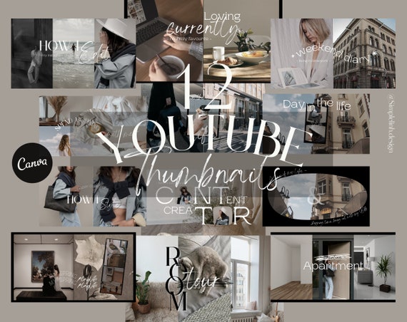 Minimalist Youtube Thumbnail Templatei Youtube Channel Kit - Etsy