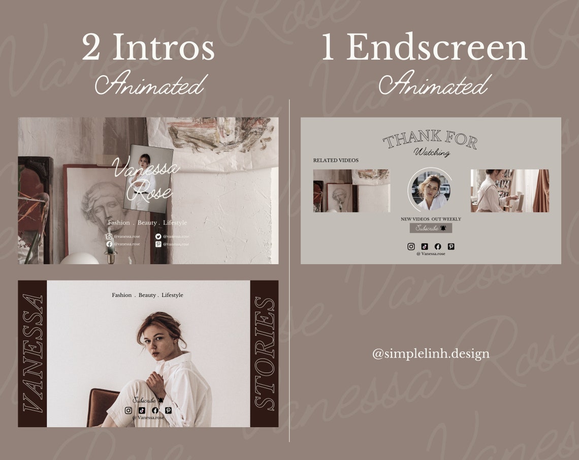 Editable Youtube Branding Kit , Youtube Banner Art, Animated Intro End ...