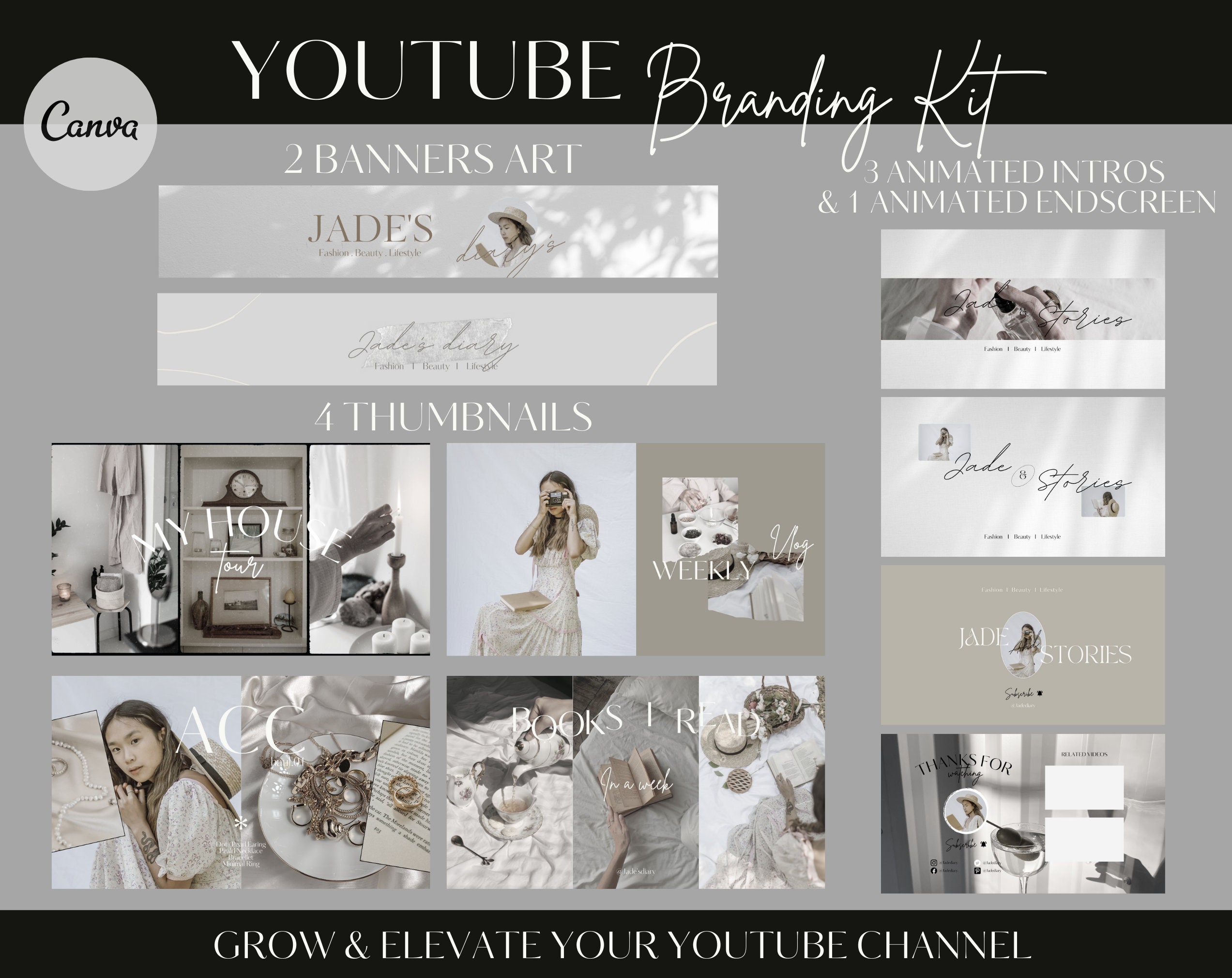 Minimalist Youtube Channel Kiti Modern Youtube Brandingi Animated Intro ...