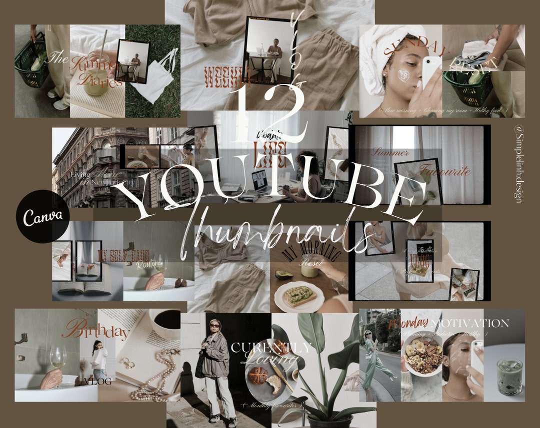 Minimalist Youtube Thumbnail Templatei Youtube Channel Kit| Youtube ...