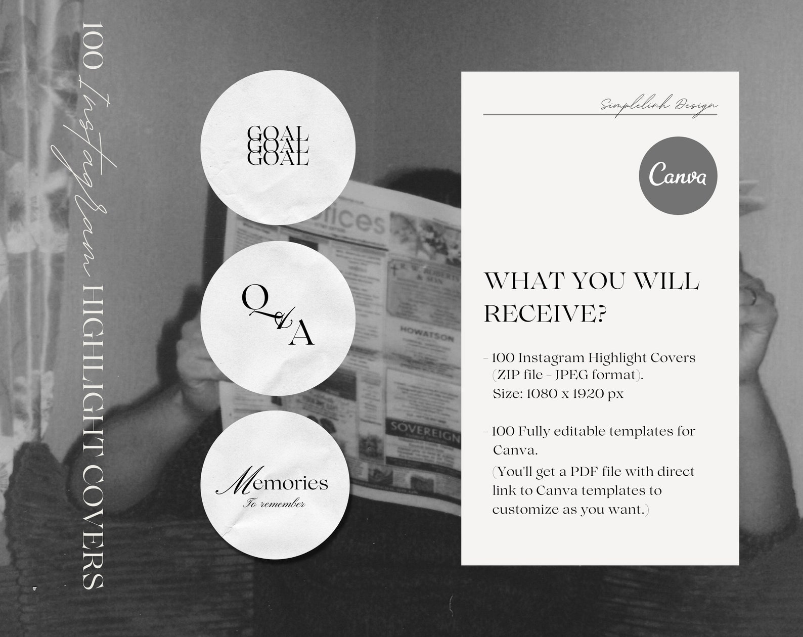 100 Editable Minimalist Highlight Covers for Instagram | Lifestyle ...