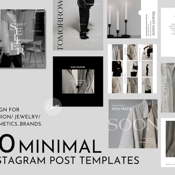 30 Minimal Instagram Post Templatesi Marketing IG Template Editable in ...