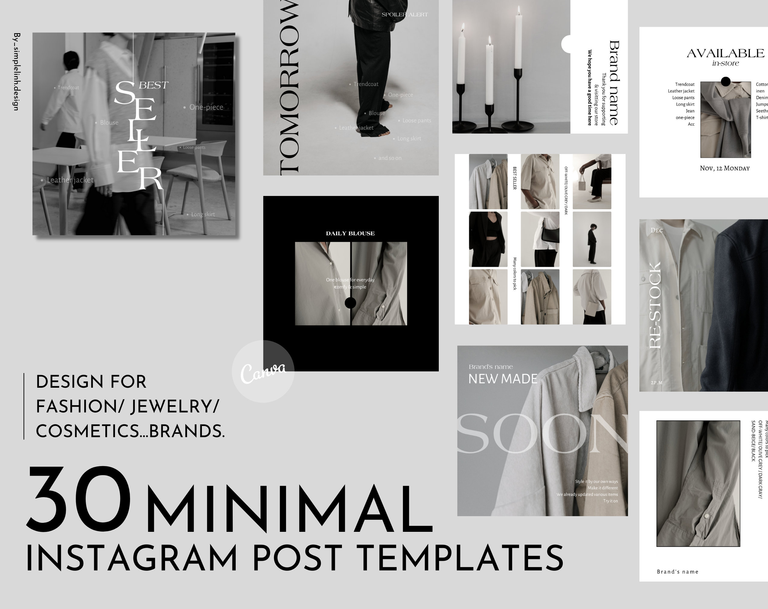 30 Minimalist & Modern Instagram Post Templates I Canva Instagram ...