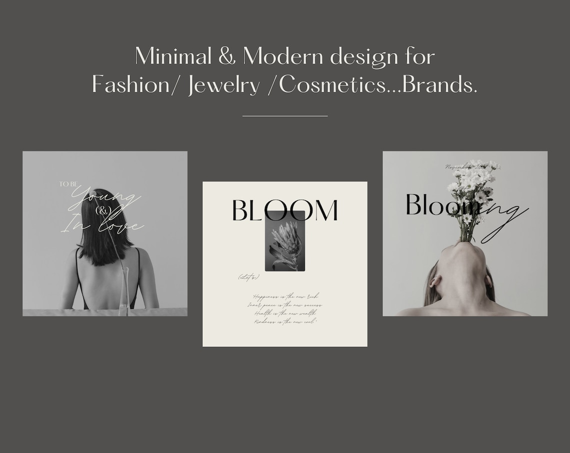 35 Minimal I Modern Instagram Post Templates for Canva - Etsy