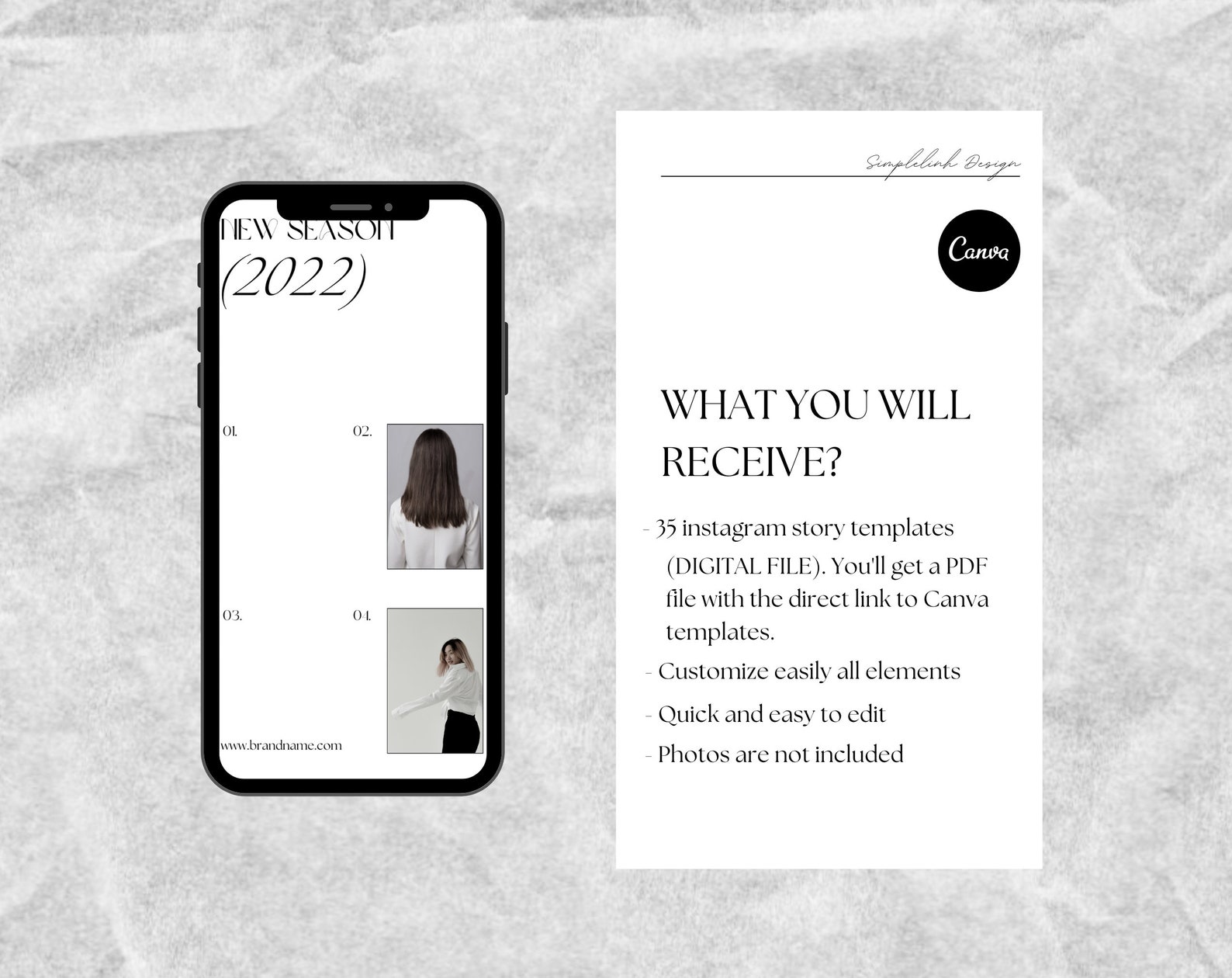 35 Modern I Elegant Instagram Story Templates for Canva Minimal ...