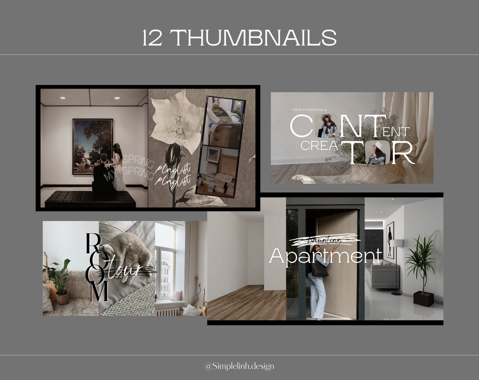 Minimalist Youtube Thumbnail Templatei Youtube Channel Kit - Etsy