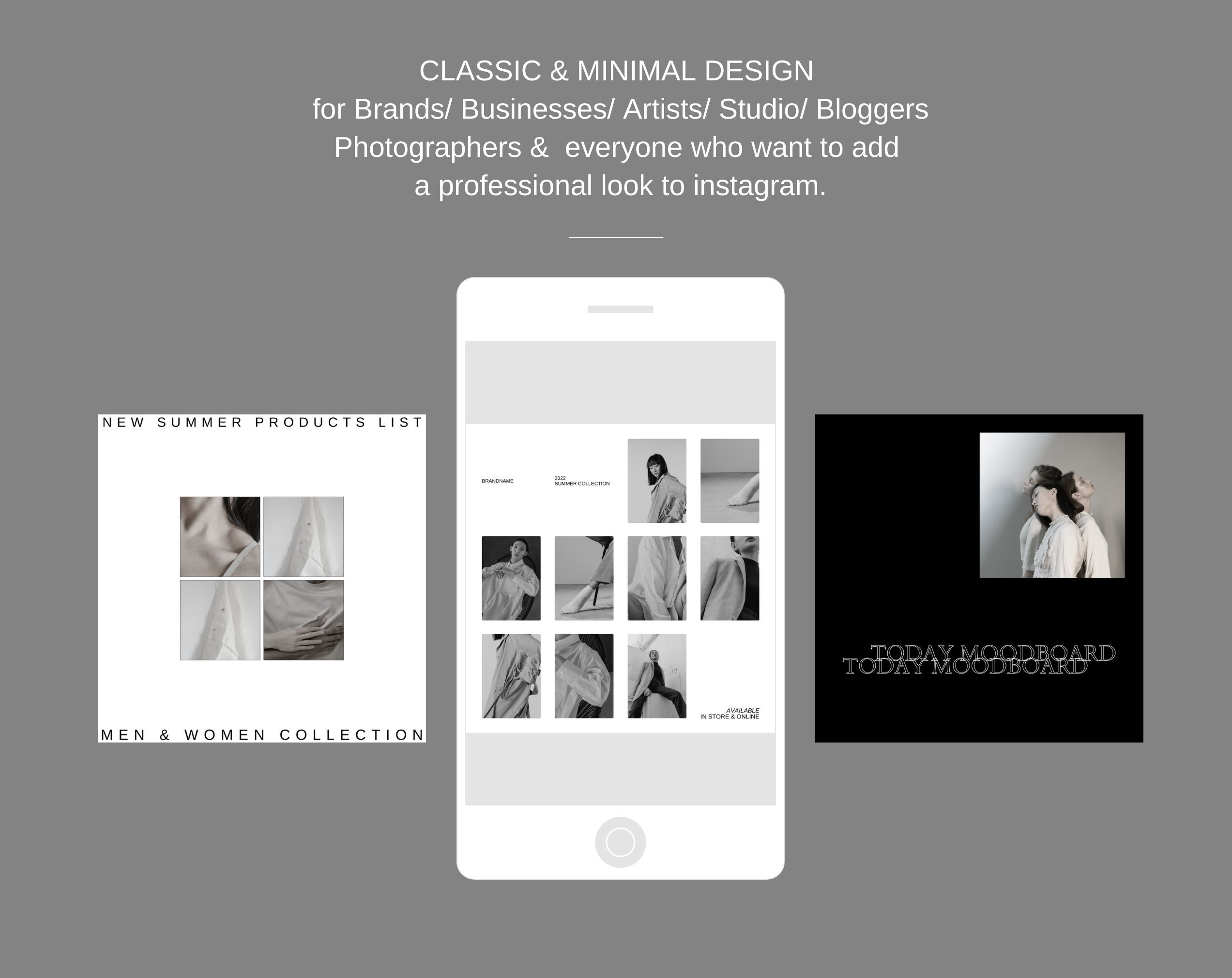 32 Minimalist Classic Instagram Post Templates Minimal Instagram Post ...