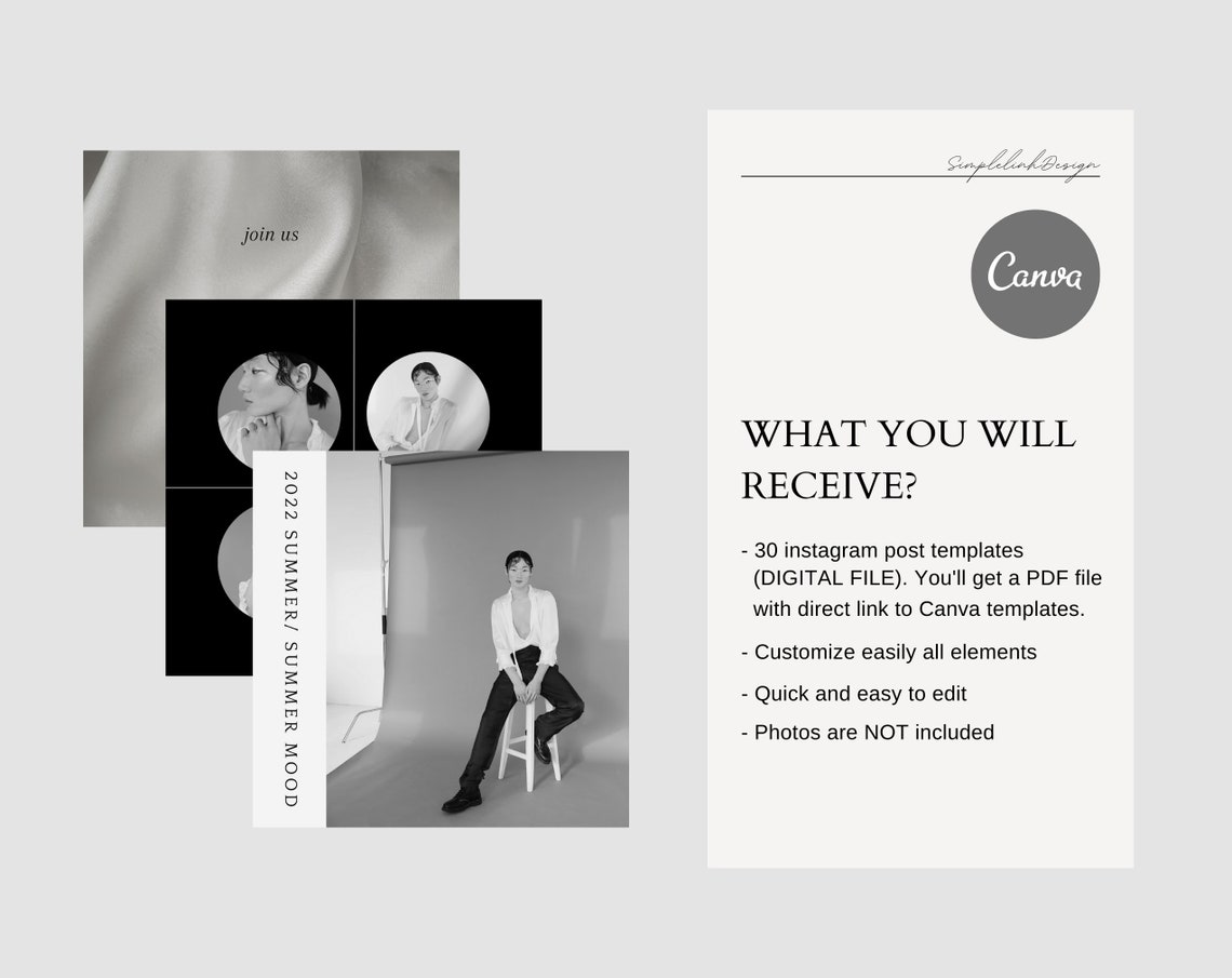 30 Minimal Instagram Post Templatei Canva Instagram Feed - Etsy