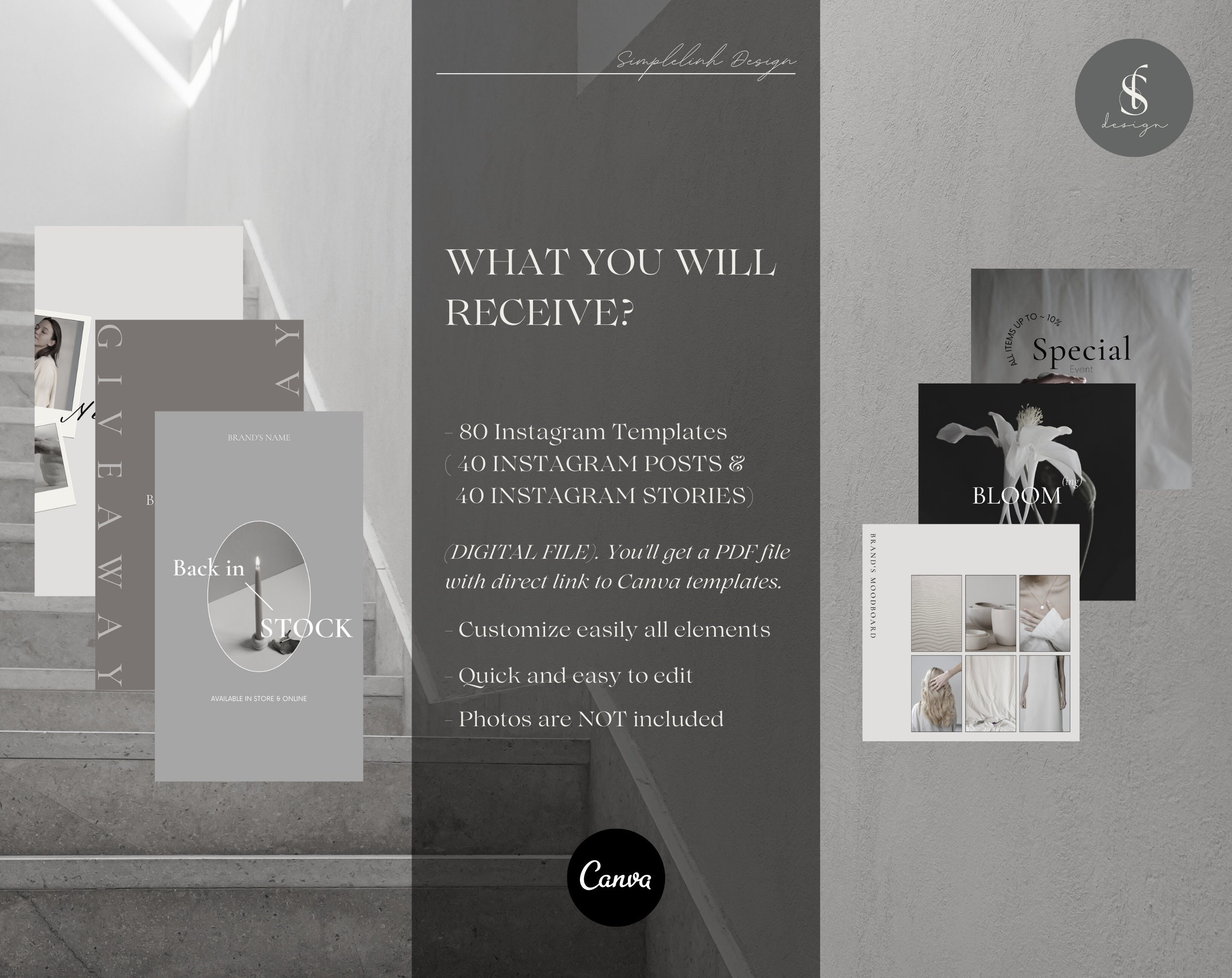 80 Neutral Modern Instagram Template Canva Instagram Post - Etsy