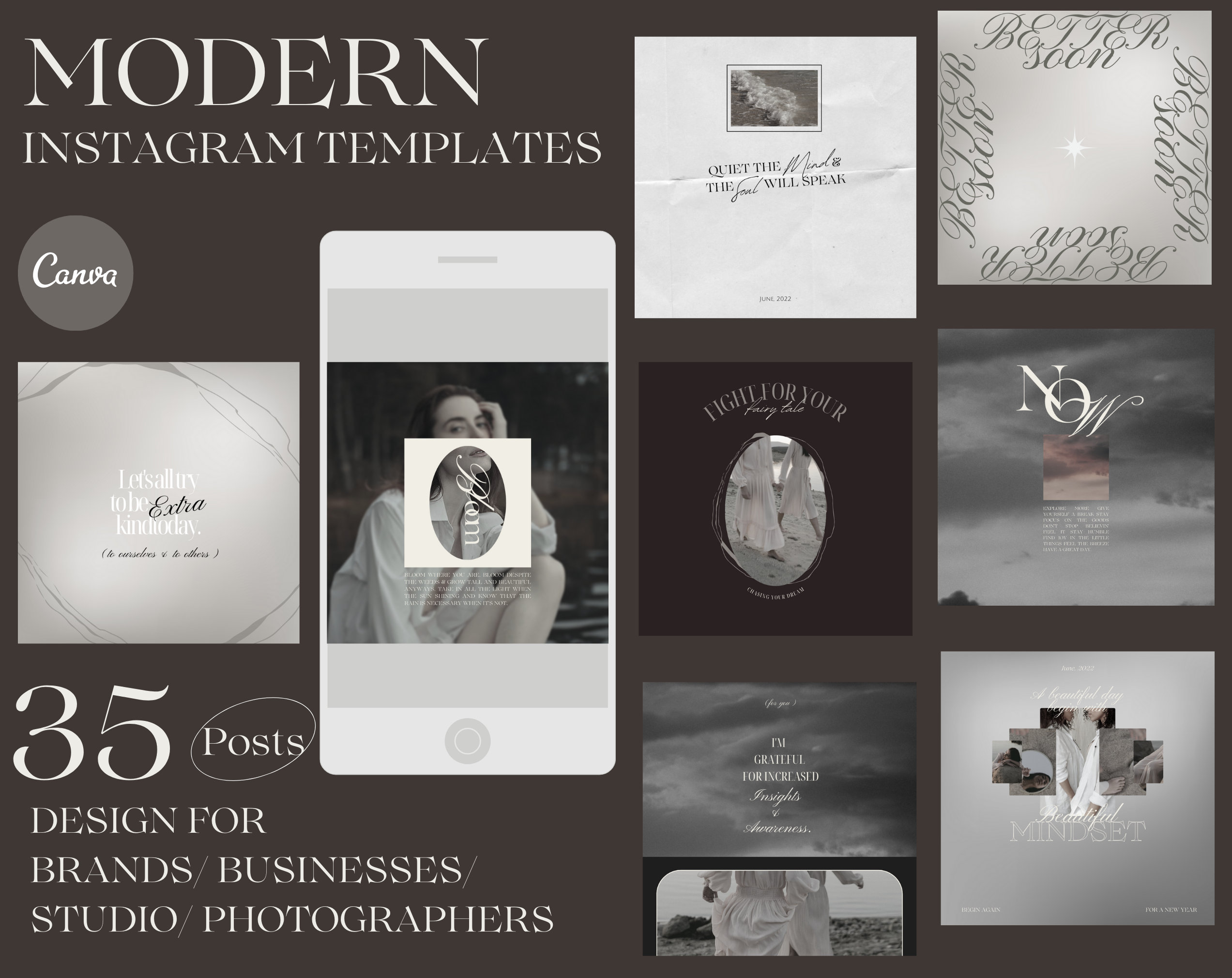 35 Modern Instagram Post Templates Inspiratinal Quote - Etsy