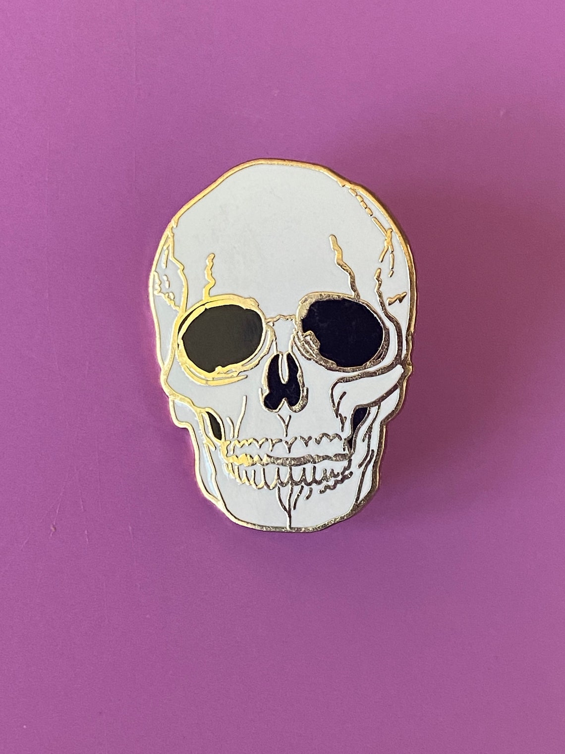 Skull Pin Skull Enamel Pin Halloween Pin Skull Accessories Etsy