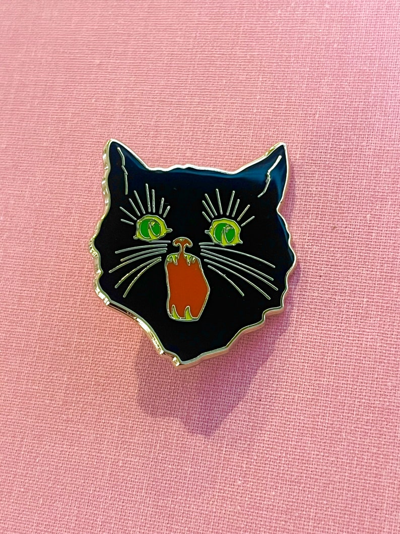 Vintage Halloween Pin, Black Cat Pin, Halloween Cat, Beistle Halloween ...