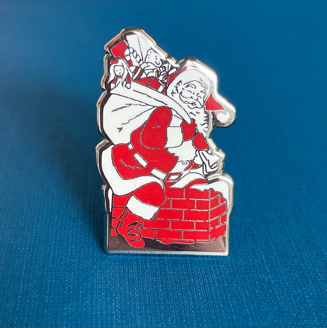 Vintage Santa Pin, 1950’s Santa, Santa Enamel Pin, Christmas Pin ...