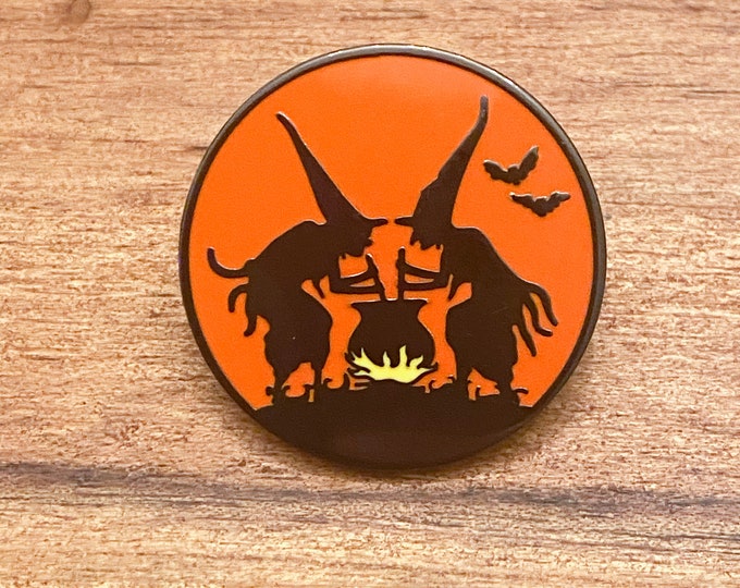 Vintage Witches Pin, Vintage Inspired Halloween Pin, Halloween Pin ...