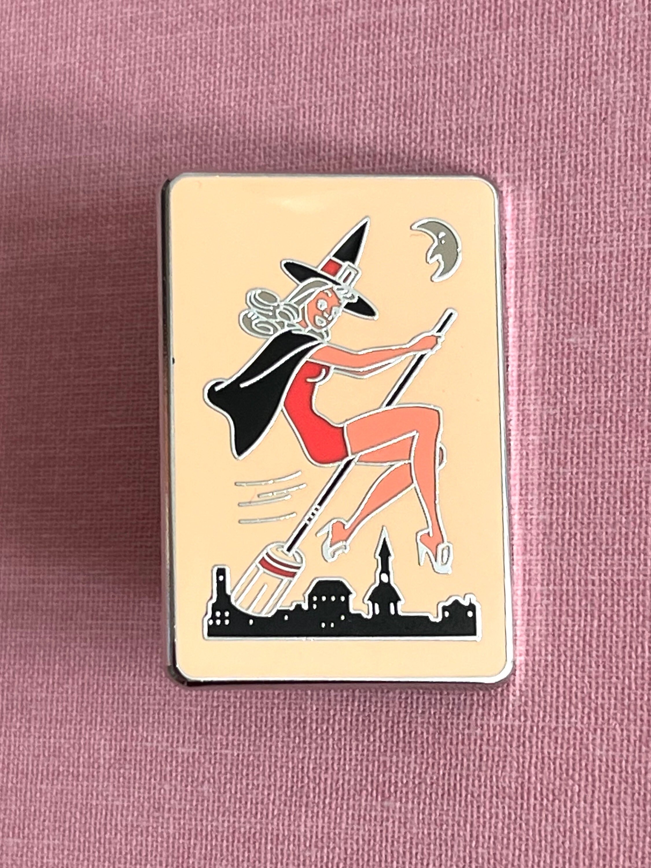 Vintage Witch Enamel Pin, 1950’s Witch, Vintage Halloween Pin, Vintage ...