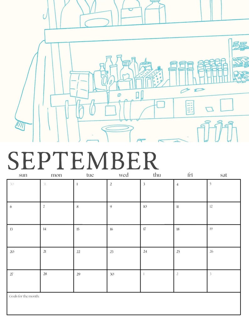 Biology Grad Student Calendar 2026 | STEM Life Printable Research Wall ...