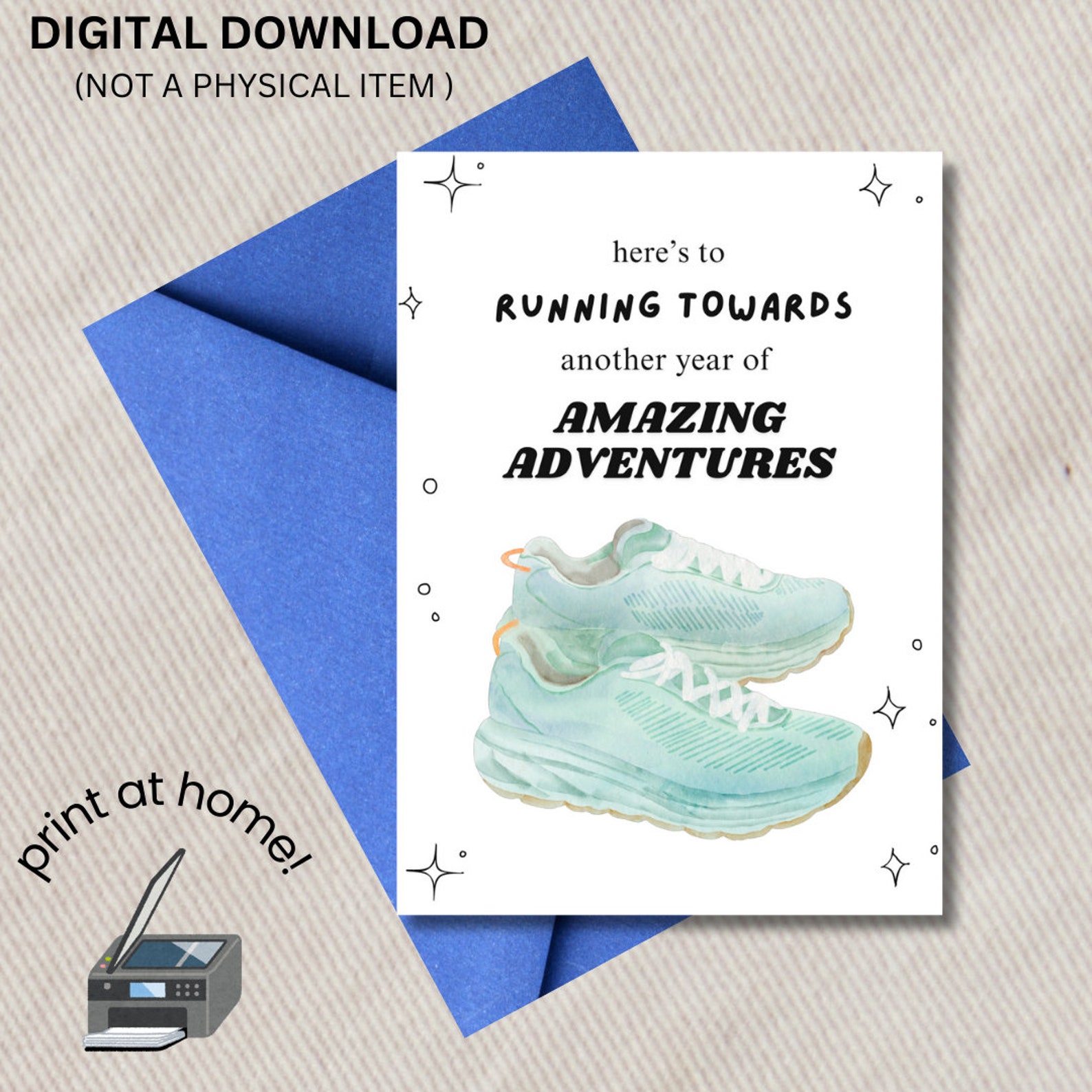 Printable Birthday Card for Girl Runner, Fitness-themed Birthday Card ...