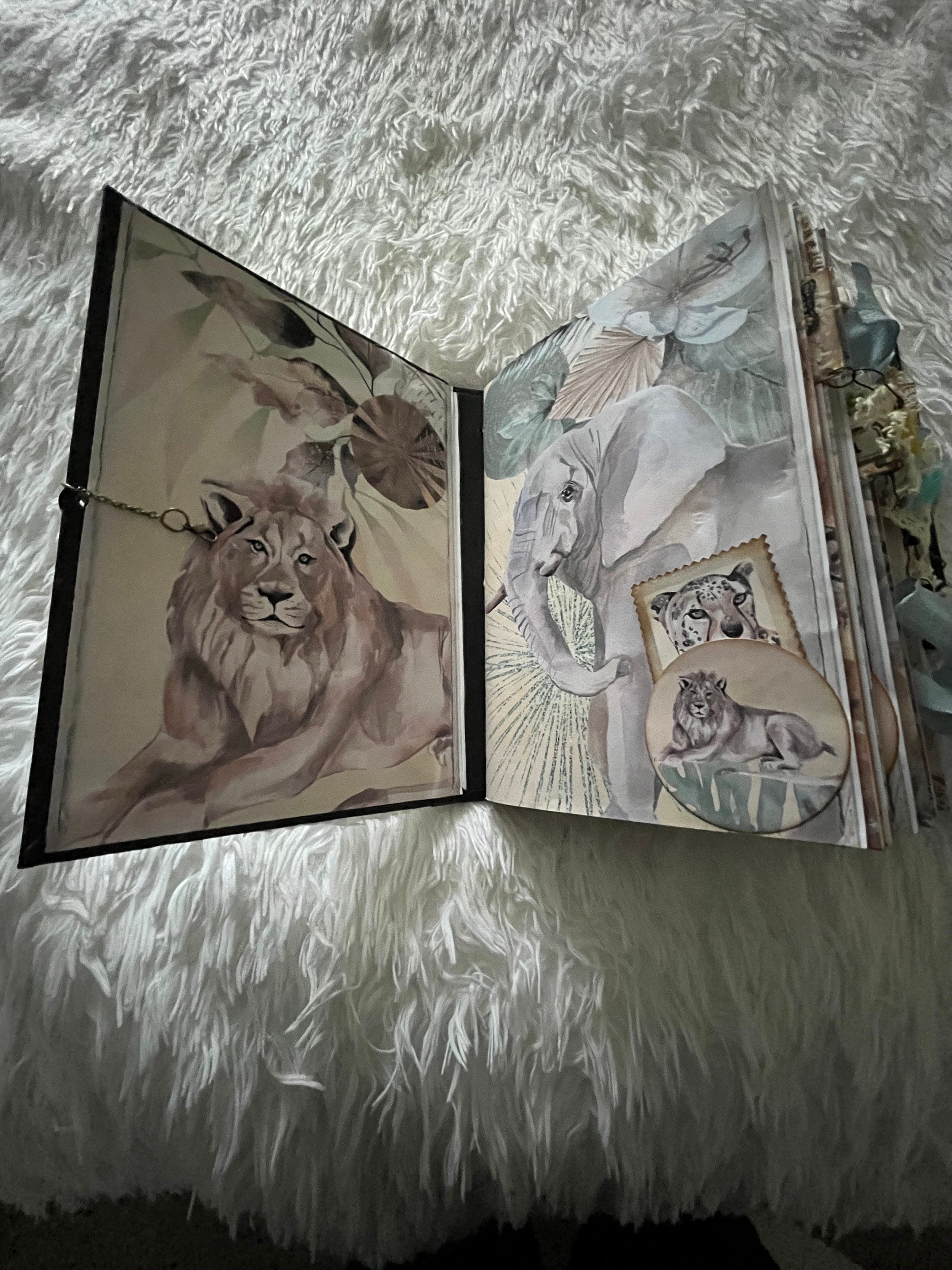 Wild Animal Theme, Handmade and Unique Junk Journal, Memory Book, Note ...