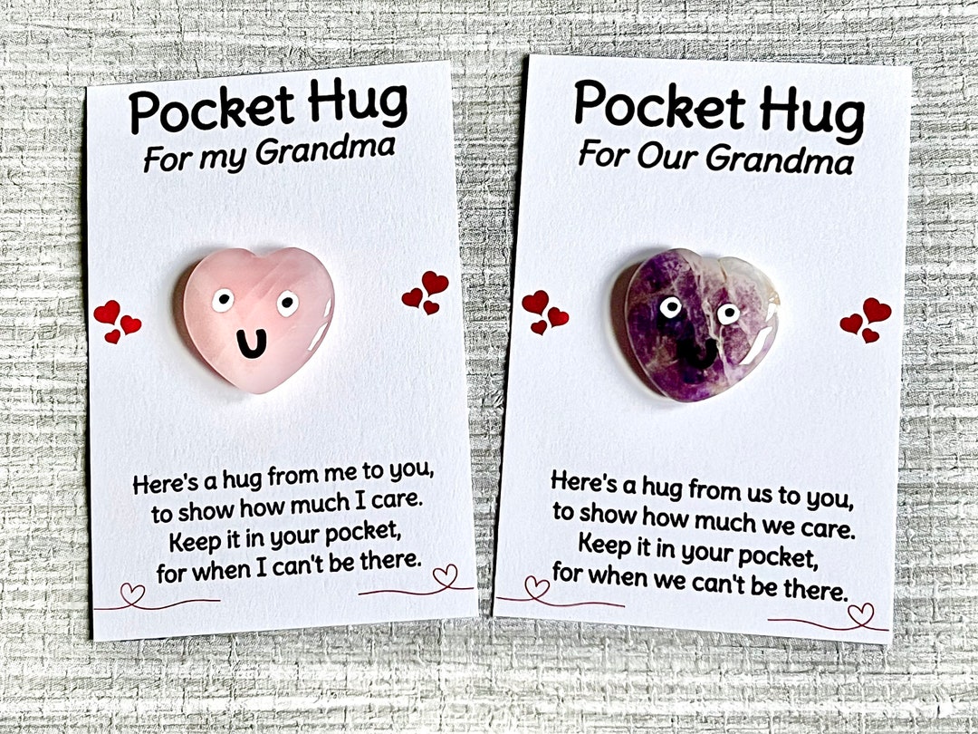 Grandma Crystal Pocket Hug, Letterbox Gift, Mother’s Day Poem Card, I ...