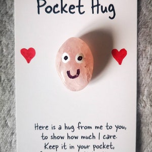 Crystal Pocket Hug, Letterbox Gift, Poem Card, Pick Me up Gift, I Miss ...