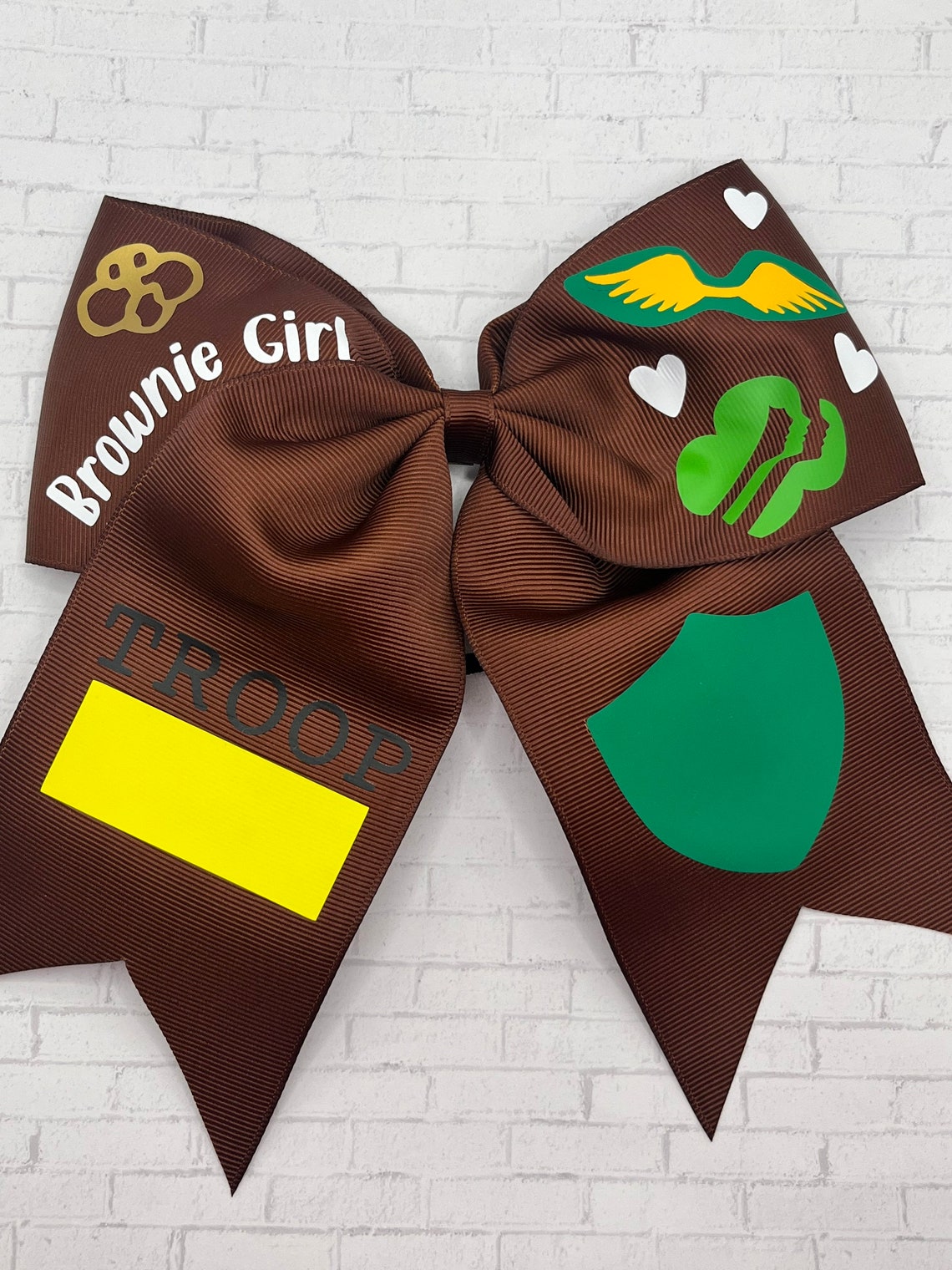 Girl Scout Brownie Large Hair Bow / Girl Scouts Gear / Custom - Etsy