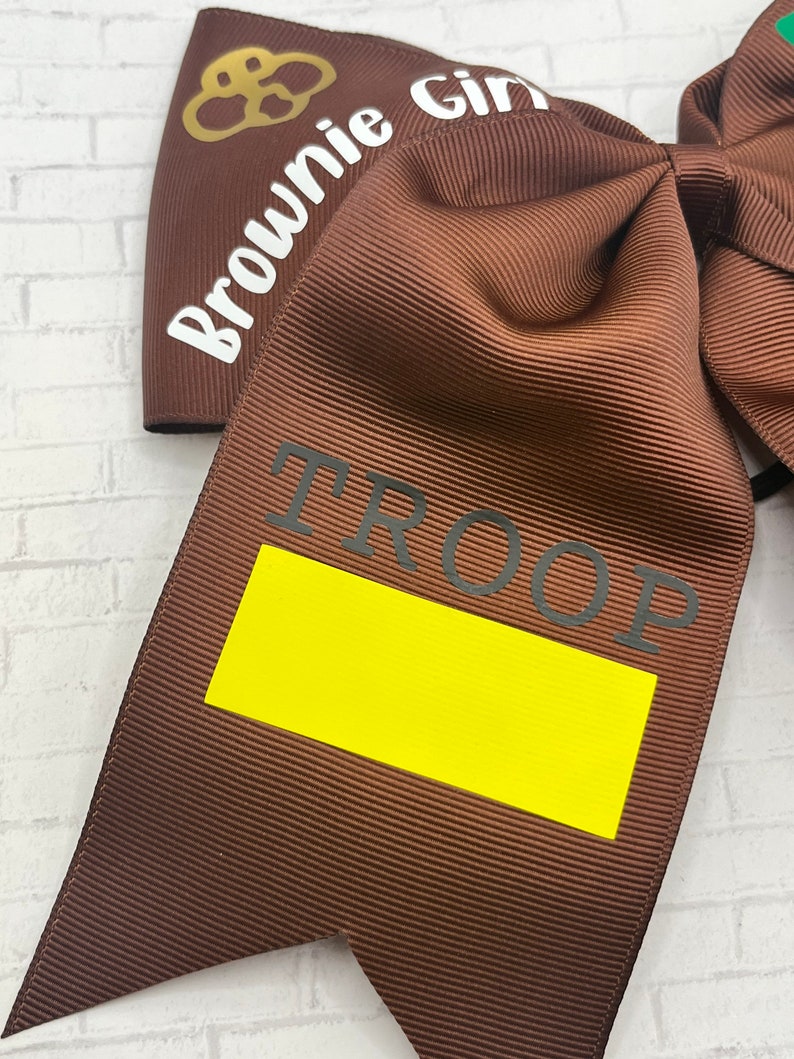 Girl Scout Brownie Large Hair Bow / Girl Scouts Gear / Custom Hair Bow ...