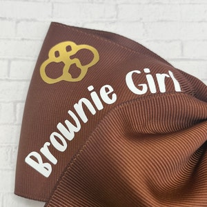Girl Scout Brownie Large Hair Bow / Girl Scouts Gear / Custom Hair Bow ...