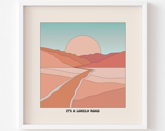 Desert Line Art - Etsy