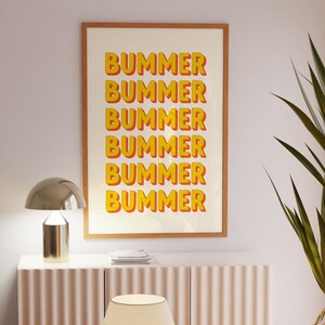 DIGITAL DOWNLOAD bummer Printable Wall Art Typography, Text, Word Print ...