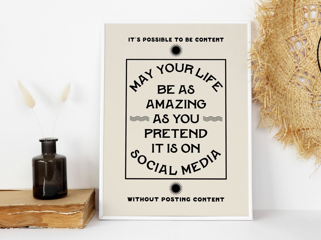 DIGITAL DOWNLOAD social Media Typography Print, Printable Wall Art ...