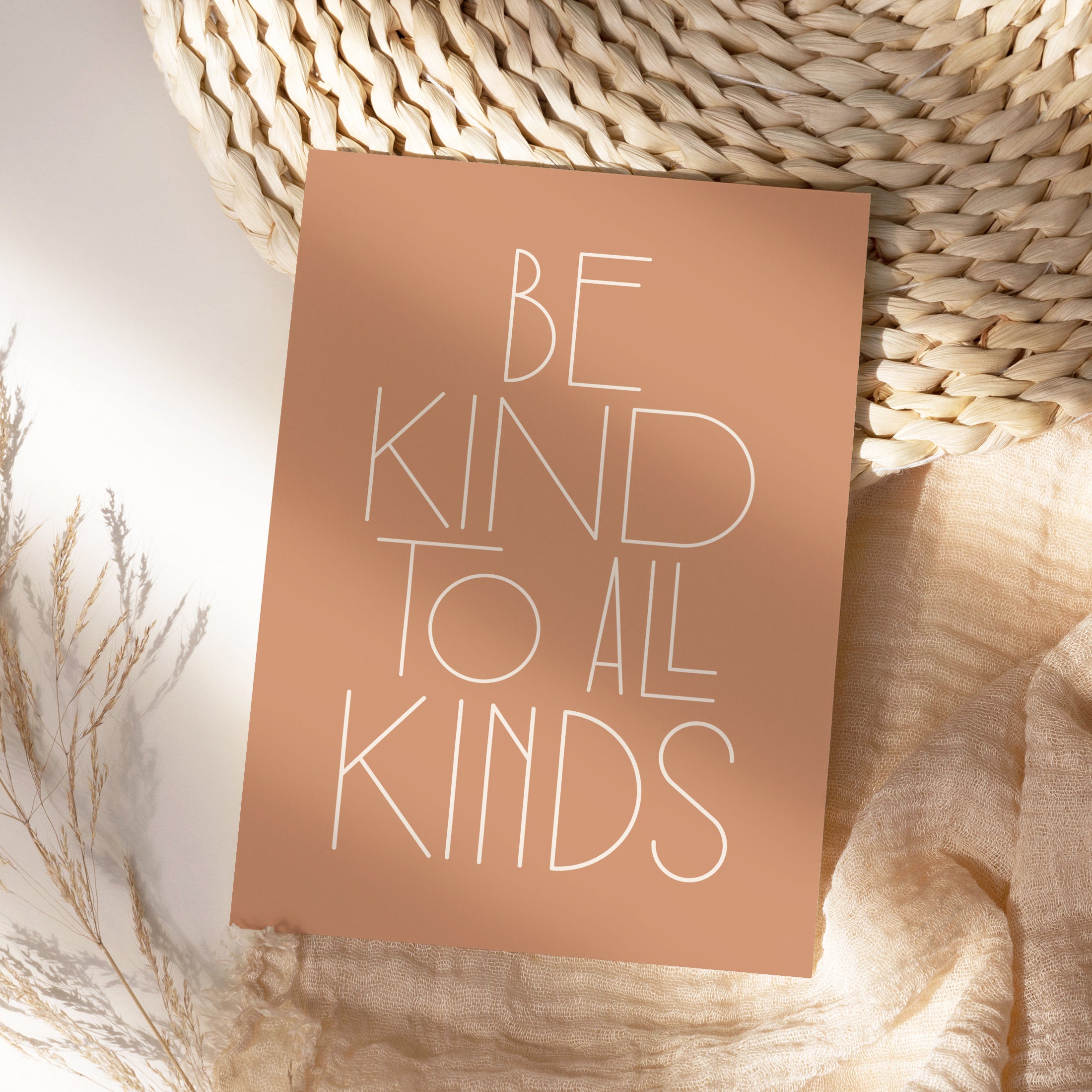 DIGITAL DOWNLOAD be Kind to All Kinds Wall Art Print, Typography Poster ...