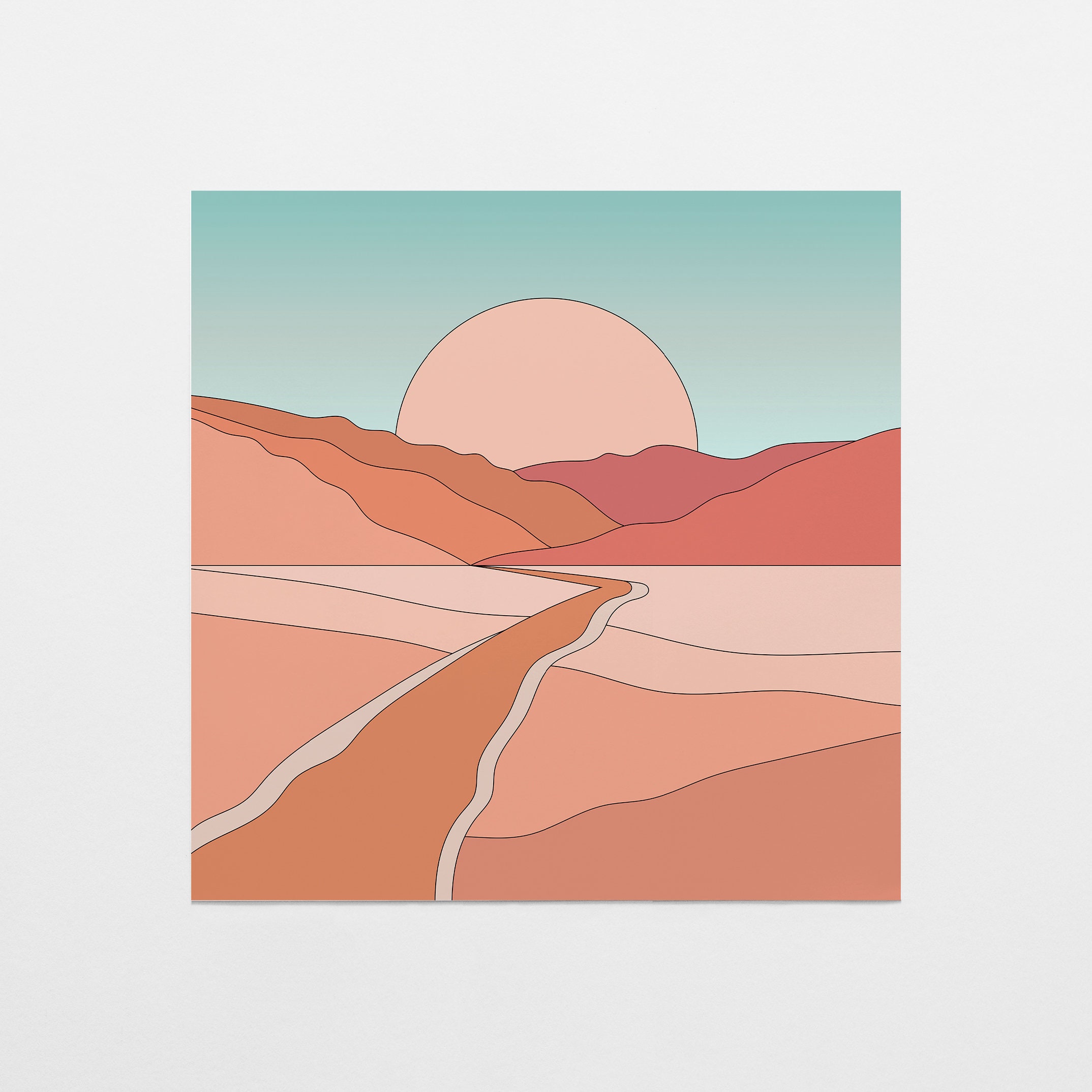 DIGITAL DOWNLOAD desert Sun Art Print, Desert Landscape Print ...