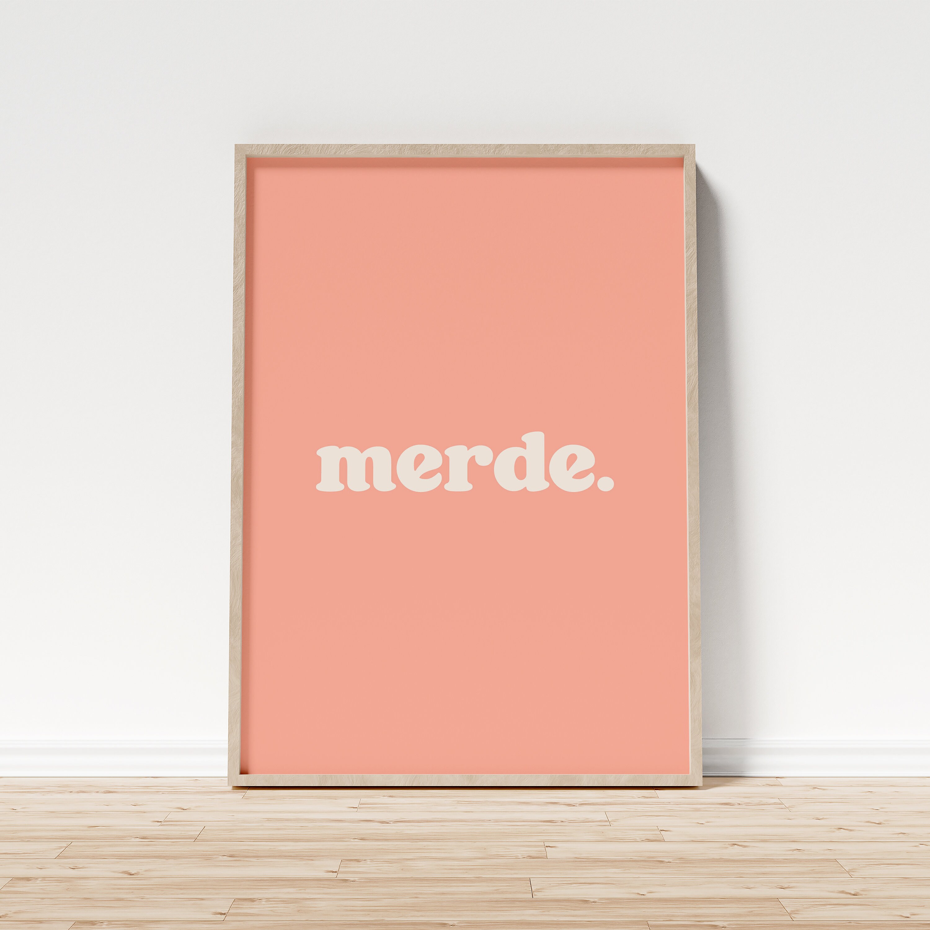 DIGITAL DOWNLOAD merde Printable Wall Art Typography, Text Print French ...
