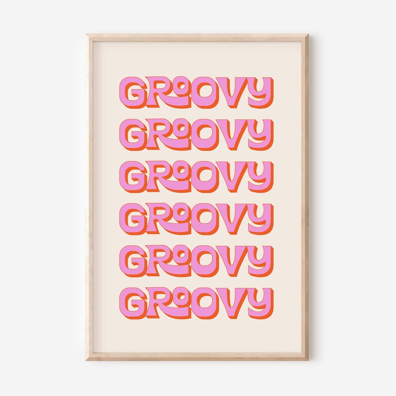 DIGITAL DOWNLOAD groovy Printable Wall Art 60s Decor, 70s Decor, Retro ...